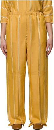 Cruna Femme, Pantalons, Jaune, Taille: 38 FR Pantalon Fluide Large avec Taille &Eacute;lastique