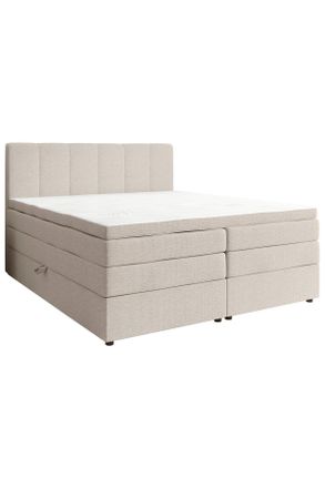 Esposa Boxspringbett, Creme, Textil, H2 + H3, 7-Zonen, H&ouml;he ca. 17 cm, 160x200 cm, Bettkasten, gepolstertes Kopfteil, Topper durchgehend, in verschiedenen Gr