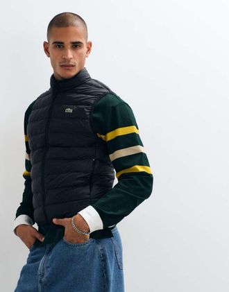 Lacoste gilet zipp&eacute; en ripstop d&eacute;perlant noir