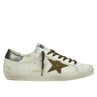 Golden Goose Low-Top Sneaker - Used Effect Leather Sneakers With Croc Star - Gr. 39 (EU) - in Weiß - für Damen