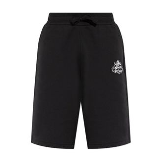 Balmain Homme, Shorts, Noir, Taille: M Short en coton avec logo imprim&eacute;