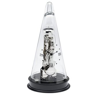 Hermle Uhrenmanufaktur Tischuhr, Glas, Schwarz, &Oslash; 18cm x 35cm