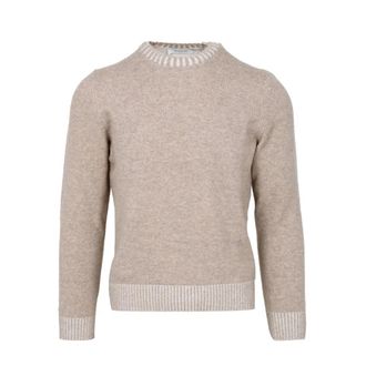 Gran Sasso Gerippter Rundhalsausschnitt Pullover Mischung - - Knitwear - Herren - Beige - 2XL
