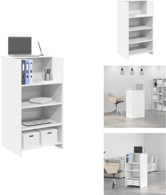 vidaXL Empfangstheke Weiß 55x50x103,5 cm Holzwerkstoff - Empfangstheke - Empfangstheken - Empfangstresen - Empfangstisch