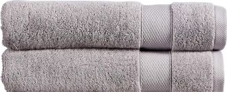 Christy Refresh Badet&uuml;cher, schnell trocknend, sanfte Pastellt&ouml;ne, weiche Pl&uuml;sch-Badet&uuml;cher, saugf&auml;hige Duscht&uuml;cher, 100% Baumwolle, 550 g/m&sup2;, Taubengrau, 2 S