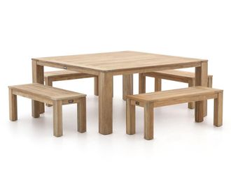 Rough Country Rustic Furniture ROUGH-X 170x170 cm Picknick Sitzgruppe 5-teilig