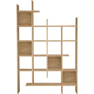Hanah Home Biblioth&egrave;que en bois Manco - 122 x 25 x 188 cm - Ch&ecirc;ne