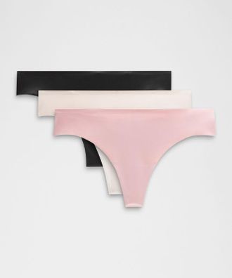 lululemon String taille mi-haute InvisiWear Trio pour Femmes - Rose/Noir - Taille M