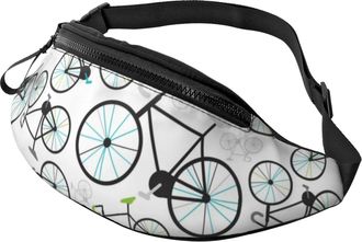 Generic Brusttasche Stylisch H&uuml;fttasche Cartoon-Fahrradillustration Multifunktionale Sporttasche F&uuml;r Wandern Running Radfahren 14X35Cm