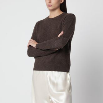 Max Mara Brown yak crew neck sweater