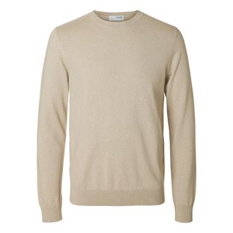 Selected Rundhals Strickpullover - - Knitwear - Herren - Beige - XL