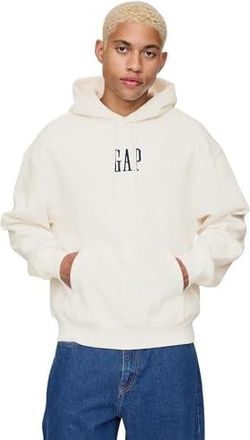 GAP Sweat à capuche Logo Corp pour homme, Blanc cassé, Medium