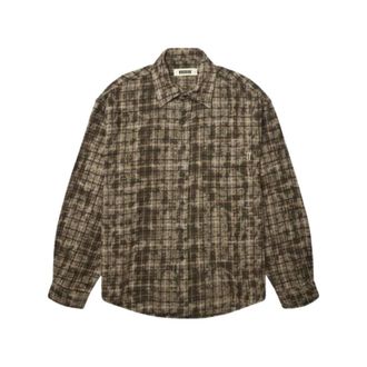 Woodbird WBJong Chemise &agrave; carreaux lav&eacute;e - Homme - Chemises - Brun - Taille: XS