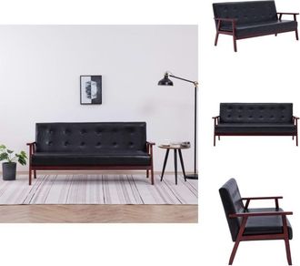 vidaXL Vidaxl - Sofa 3-Sitzer Schwarz Kunstleder - Sofas - Couch - Ledercouch - Design Sofa - Wohnzimmer M&ouml;bel