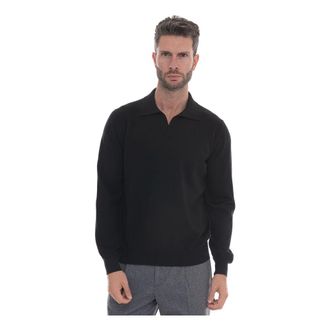 Gran Sasso Langarm-Poloshirt - - Knitwear - Herren - Schwarzk - L
