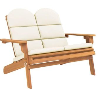 vidaXL Vidaxl - Banc de jardin Adirondack et coussins 126 cm bois massif acacia