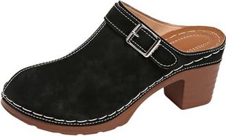 Generic Mules et Sabots Femme &agrave; Talon Bloc Bout Ferm&eacute; Bout Rond R&eacute;tro Sandales Pantoufles L&eacute;g&egrave;res Confortable Chaussures D&eacute;contract&eacute;e pour Printemps Et &Eacute;t&eacute; 40