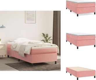 vidaXL Bettgestell Rosa 90x190 cm Samt - Samtsofa - Rosa Bettgestell - Kinderzimmerbettwäsche - Jugendzimmer Dekoration - Boxspringbett