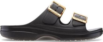 Crocs Pantoletten Saturday Sandal Metallic Buckle 213316 Schwarz