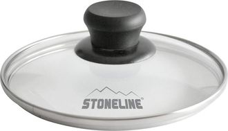 STONELINE Glasdeckel 16 cm, Topfdeckel aus Glas, Sp&uuml;lmaschinengeeignet Hitzebest&auml;ndig, Universaldeckel f&uuml;r T&ouml;pfe Pfannen, Deckel Pfanne Topf mit Edelstahlrand D