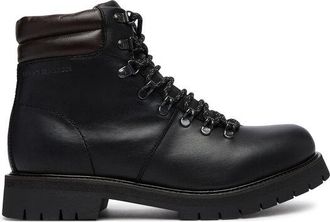 Tommy Hilfiger Schn&uuml;rschuhe Elevated Outdoor Lth Wpm Boot FM0FM05995 Schwarz