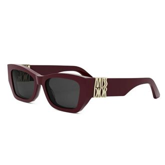 Dior Geometrische Bordeaux-Sonnenbrille mit Goldlogo - - Accessories - Damen - Rot - 55 MM