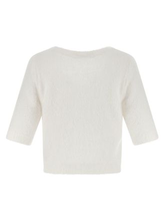 Alessandra Rich Womens White Wool Cardigan Clothing