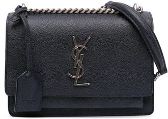 Saint Laurent Hobo Bags - Small Grained Calfskin Monogram Sunset Crossbody - Gr. unisize - in Blau - f&uuml;r Damen