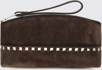 Valentino Garavani Rockstud Wildleder-Clutch mit Nieten und Handschlaufe