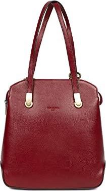 Pellet Sac Transformable - Compatible téléphone Portable - pour Femme - Collection République - Carmin - en Cuir