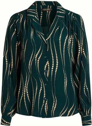 King Louie Femme, Blouses et Chemises, Vert, Taille: 40 FR Bella Blouse Twirl 10028