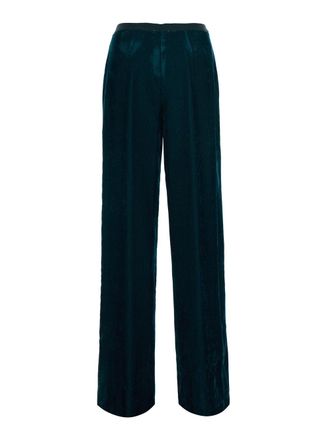 Forte_Forte Womens High-Waisted Corduroy Trousers Blue Viscose