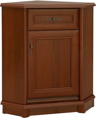 PEGANE Commode dangle avec 1 porte et 1 tiroir coloris ch&acirc;taigne - Longueur 60 x Profondeur 60,5 x Hauteur 90,5 cm