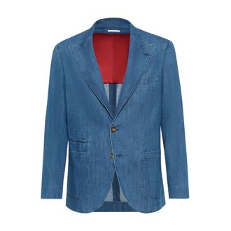 Brunello Cucinelli Homme, Vestes, Bleu, Taille: L Denim Blazer