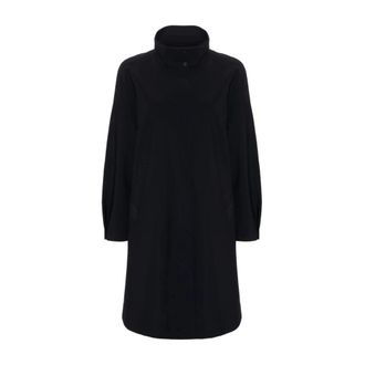 Herno Femme, Manteaux, Noir, Taille: 38 FR Manteau en jersey avec col montant et fentes lat&eacute;rales