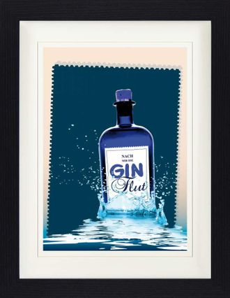 1art1 Alkoholische Getr&auml;nke Poster Nach Mir Die Gin-Flut Gerahmtes Bild Mit Edlem Passepartout | Wand-Bilder | Im Bilderrahmen 40x30 cm