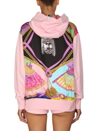 Versace Drawstring Hood Logo Sweatshirt - Pink