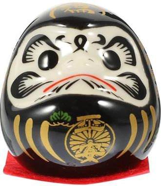 Amosfun Japonais en c&eacute;ramique Figurine d&eacute;corative pour la Maison, Le Bureau et la Voiture, poup&eacute;e Porte- Noire, 1 pi&egrave;ce