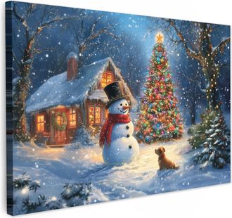 MuchoWow © Weihnachtsdeko Leinwand Groß 120x80 cm XXL Deko Schlafzimmer Weihnachtsgeschenke Leinwandbilder Wohnzimmer Gemälde Living Room Decoration Geschenke 