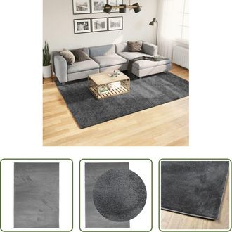 vidaXL Teppich Anthrazit - Teppich OVIEDO Kurzflor Anthrazit 200x280 cm