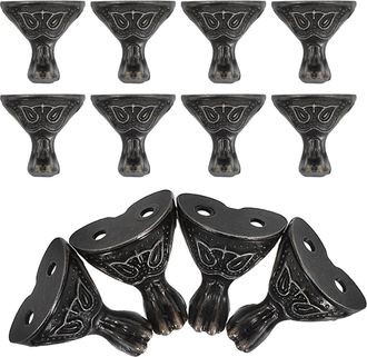 Artibetter 12 St&uuml;ck Retro Zinklegierungs Boxf&uuml;&szlig;e mit Eckenschutz Metallm&ouml;belbeine f&uuml;r Schmucktruhen Schr&auml;nke und Aufbewahrungsboxen Klassischer Kantenschutz