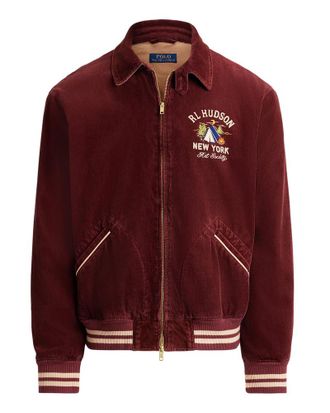 Ralph Lauren Cordjacke mit Hudson Valle-Stickereien und Kontrastb&uuml;ndchen in