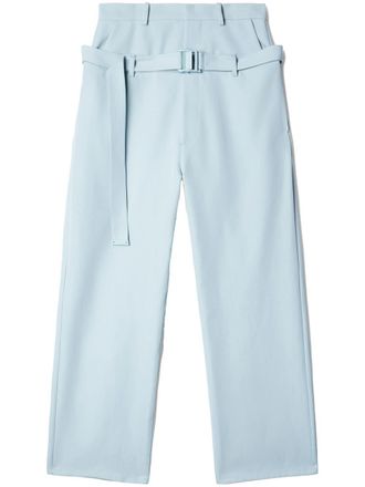 Off-white pantalon &agrave; taille double - Bleu