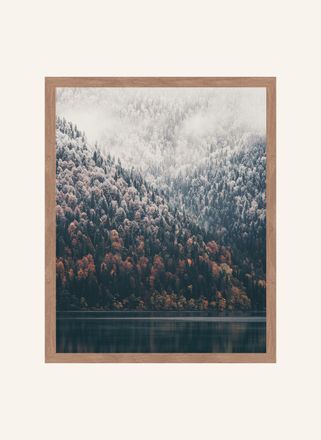 Any Image Any Image Wandbild Winter Landschaft Mit Rahmen braun