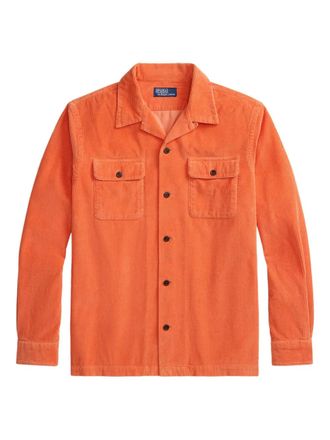 Polo Ralph Lauren surchemise en velours c&ocirc;tel&eacute; &agrave; manches longues - Orange