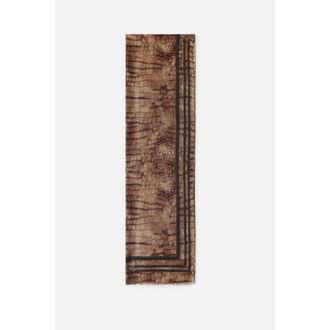 Elisabetta Franchi Femme, Accessoires, Brun, Taille: ONE Size Pashmina Scarf with Alligator Print