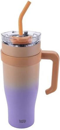 Fackelmann TASTY Isoliertrinkbecher - 1200 ml in Ombr&eacute; - Doppelwandig & auslaufsicher, inkl. Trinkhalm - F&uuml;r Warm- und Kaltgetr&auml;nke