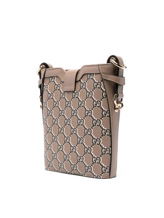 Gucci Womens Gg Shadow Mini Bucket Bag Brown > Shoulder