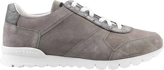 Kiton Homme, Chaussures, Gris, Taille: 42 1/2 EU Baskets en cuir su&egrave;de et fa&ccedil;on crocodile