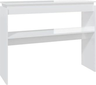 vidaXL Table Console, Bout de Canapé, Table dAppoint, Meuble de Salon Salle de Séjour Entrée Couloir Intérieur, Blanc Brillant Bois dIngénierie